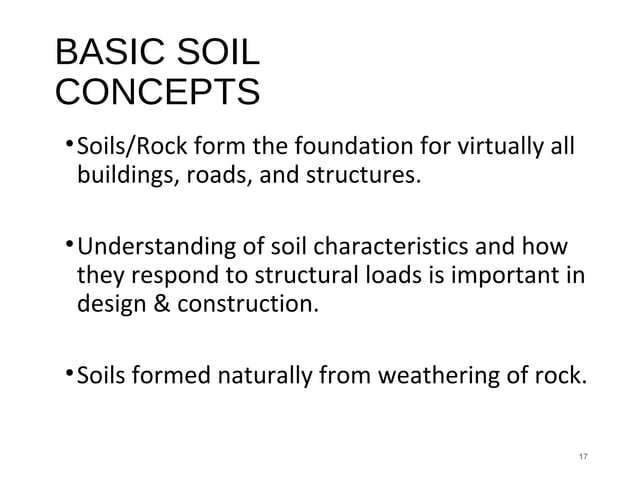 Basic soils presentation | PPT | Civil Engineering Industry | Industries