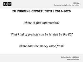 Basics on EU project planning and writing | PPT