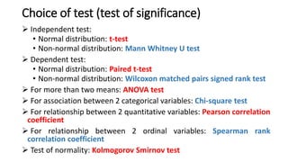 Basics on statistical data analysis | PPTX