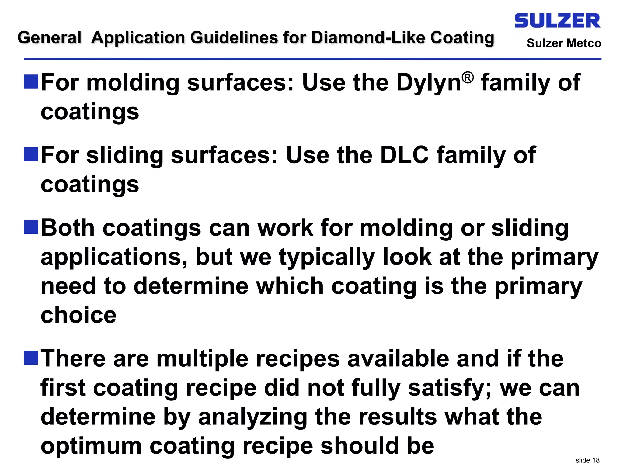 Basics On Sulzer Metco Dlc Coatings 070710 | PDF
