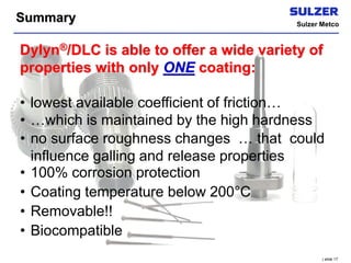 Basics On Sulzer Metco Dlc Coatings 070710 | PDF
