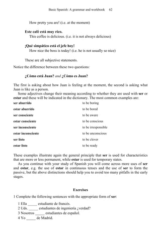 Basic spanish a grammar and workbook grammar workbooks english and ...