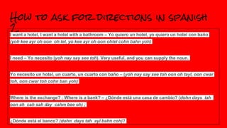 Basic spanish phrases in order to get by in Spain | PPTX