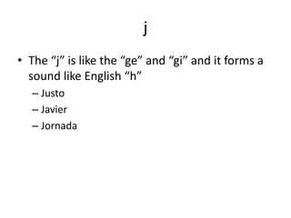 Basic Spanish pronunciation | PPT