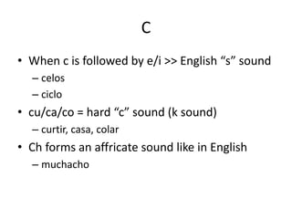 Basic Spanish pronunciation | PPT