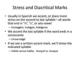 Basic Spanish pronunciation | PPT