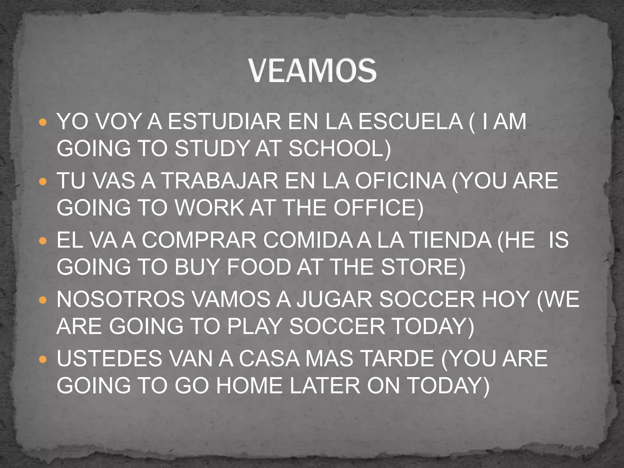 Basic spanish structure | PPT