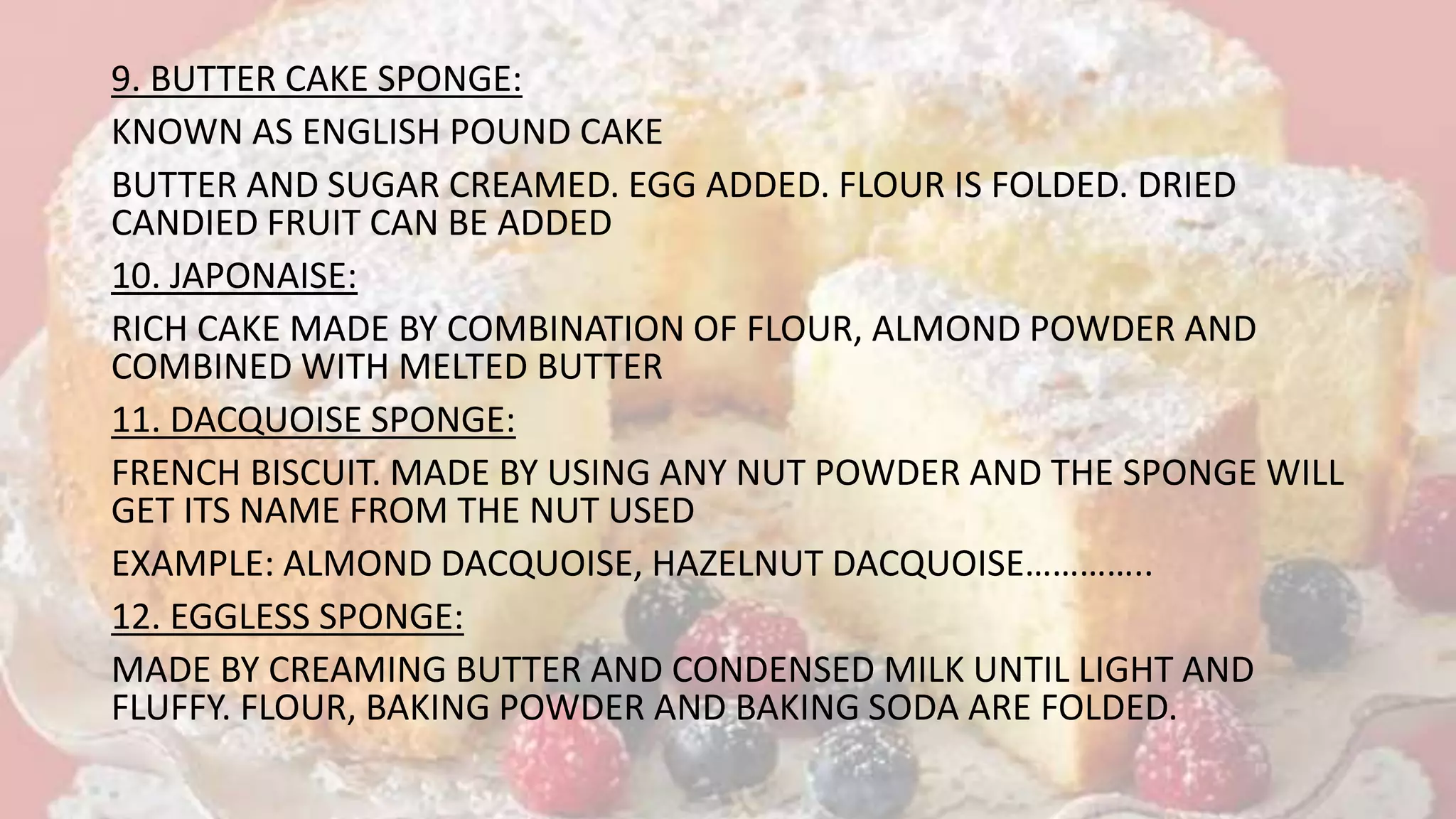 Basic sponges and cakes | PPTX