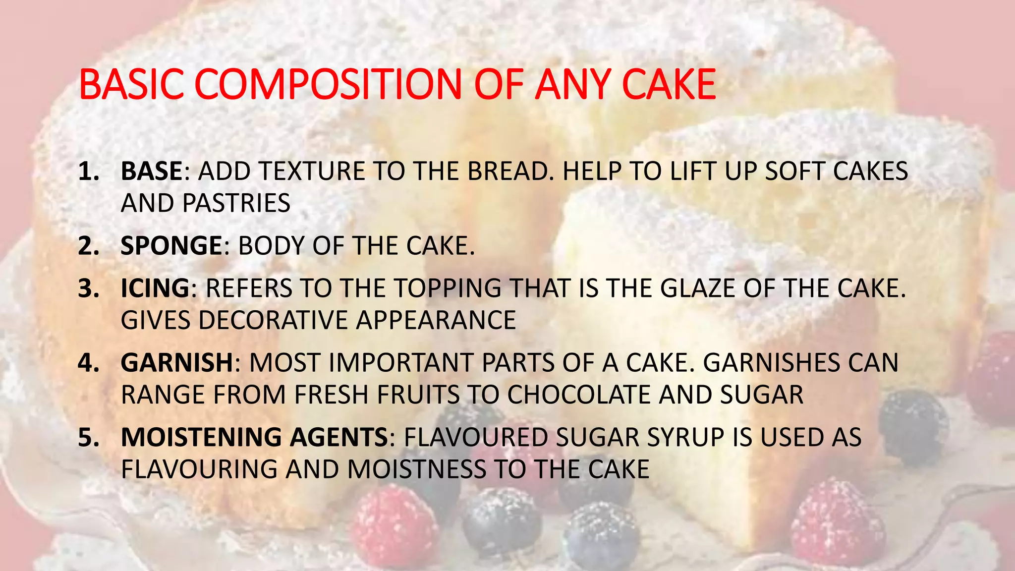 Basic sponges and cakes | PPTX
