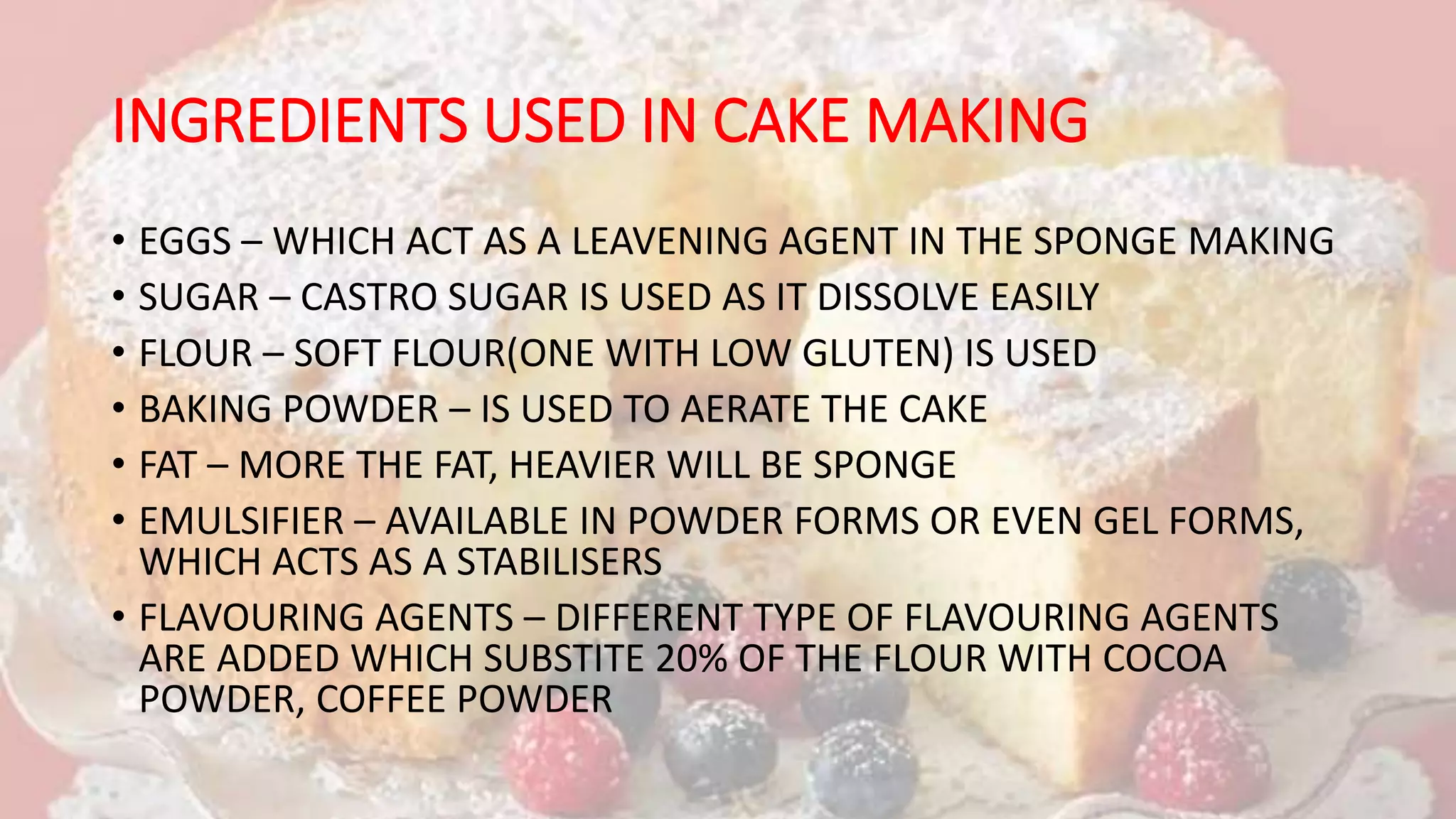 Basic sponges and cakes | PPTX