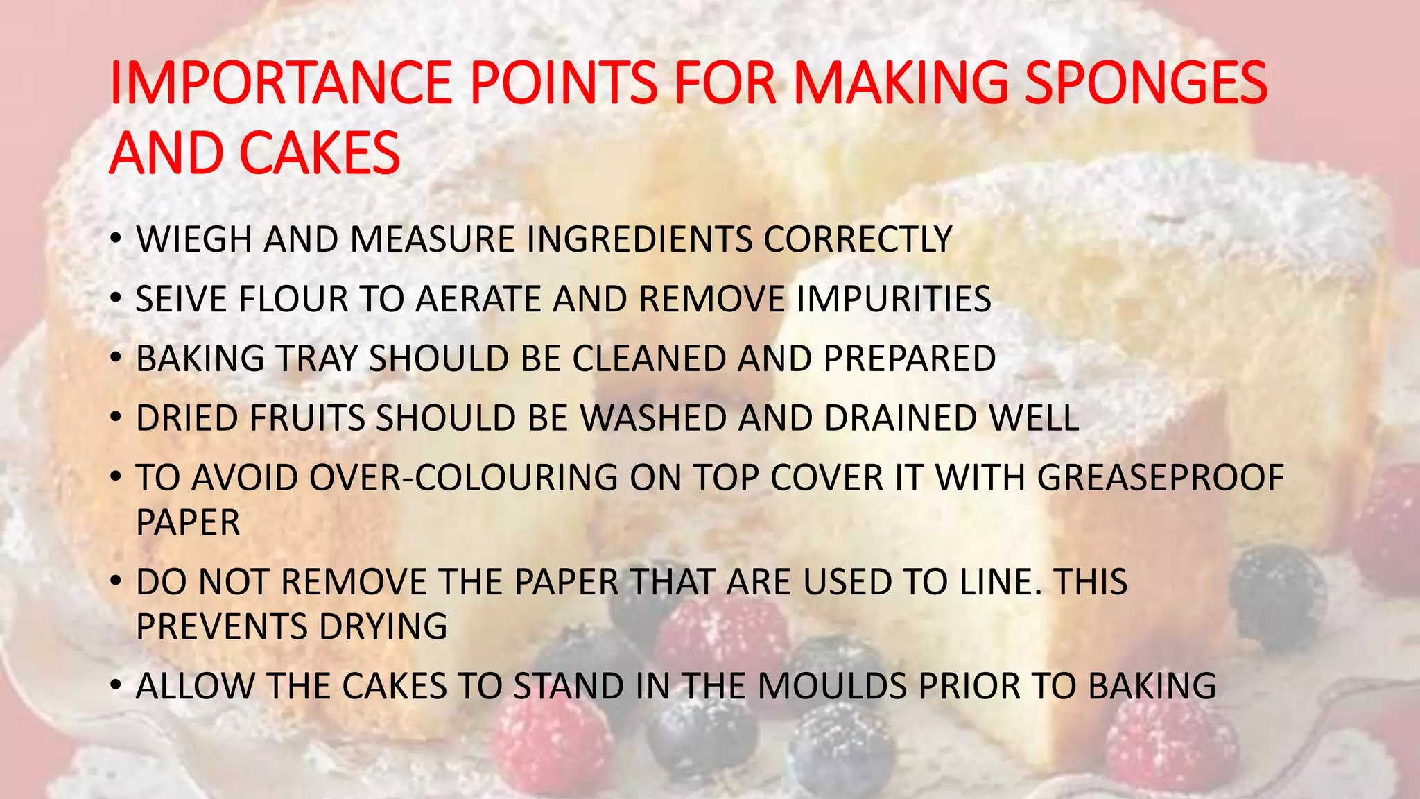 Basic sponges and cakes | PPTX