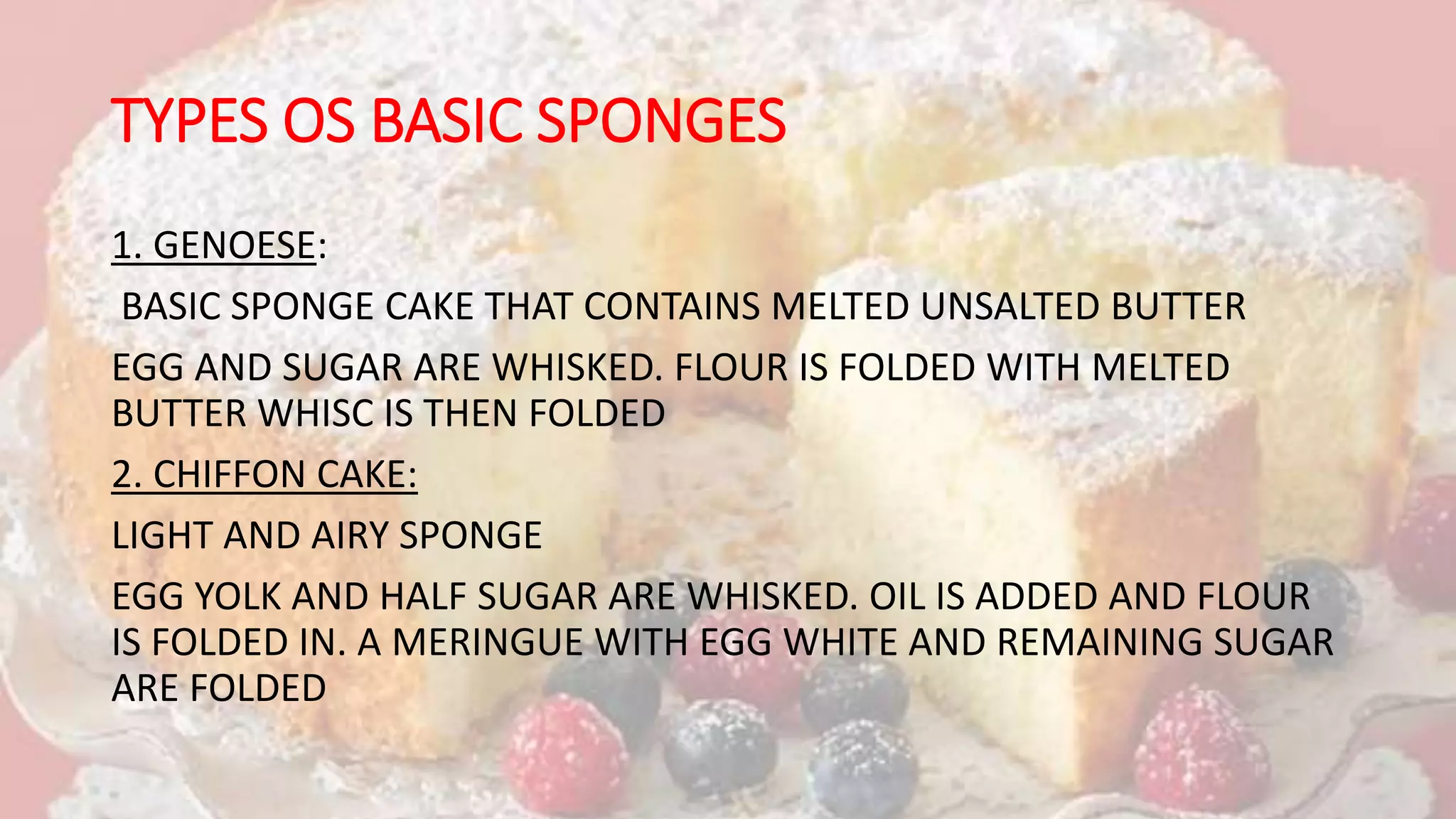 Basic sponges and cakes | PPTX