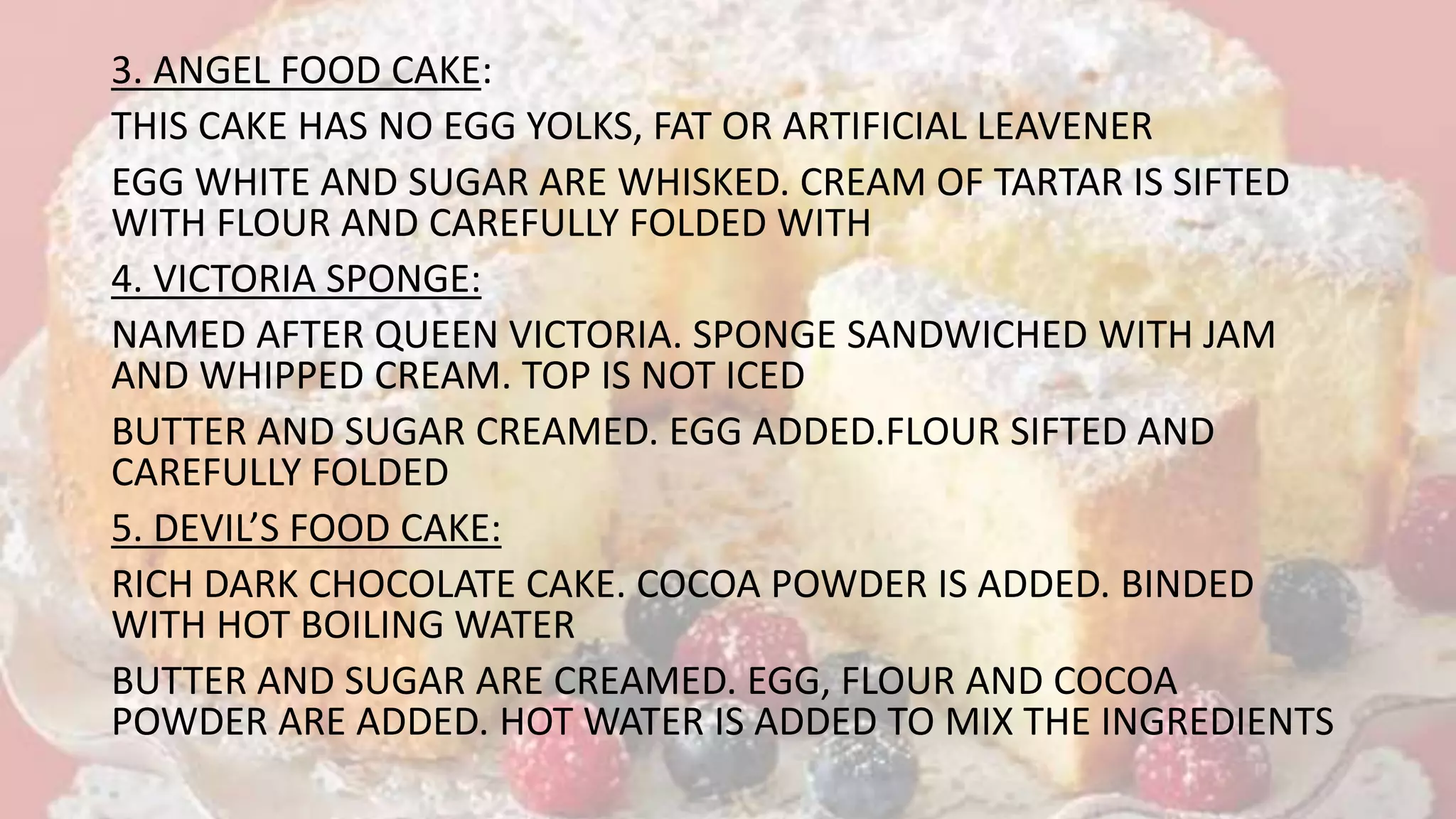 Basic sponges and cakes | PPTX