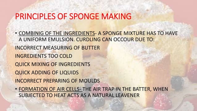 Basic sponges and cakes | PPTX | Desserts and Baking | Food & Drink