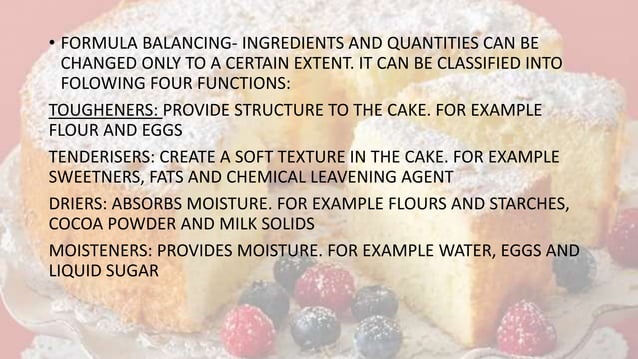 Basic sponges and cakes | PPTX | Desserts and Baking | Food & Drink