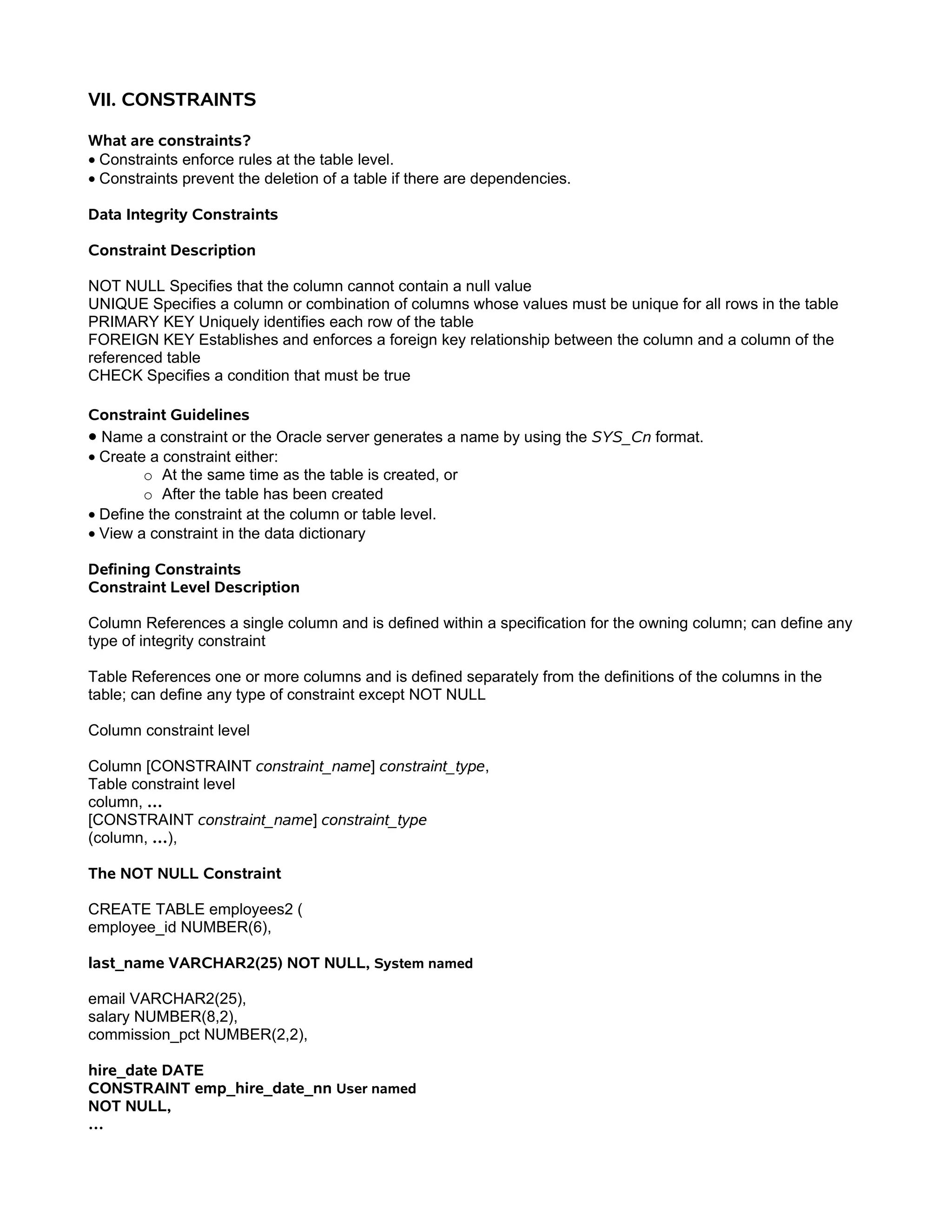 Basic Sql Handouts | PDF