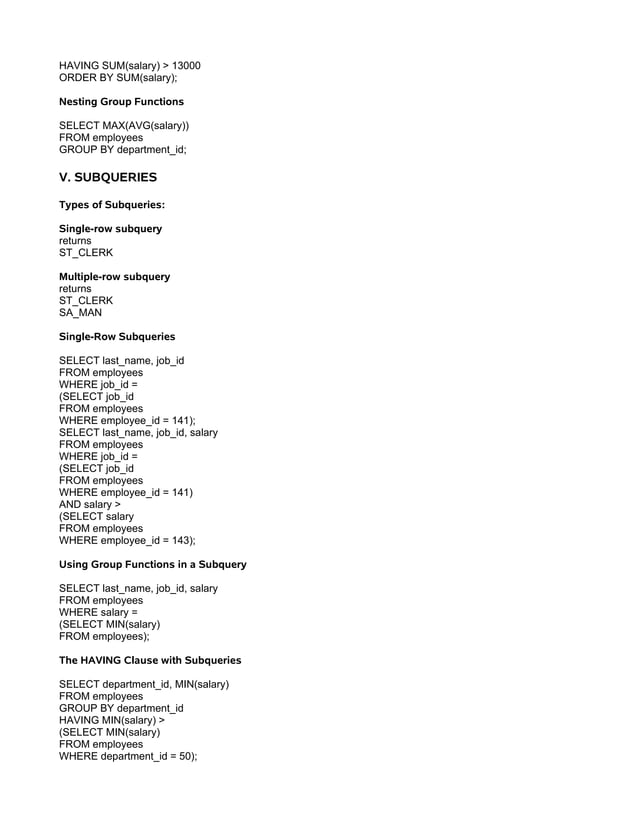 Basic Sql Handouts | PDF
