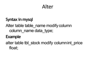 Basic sql Commands | PPTX