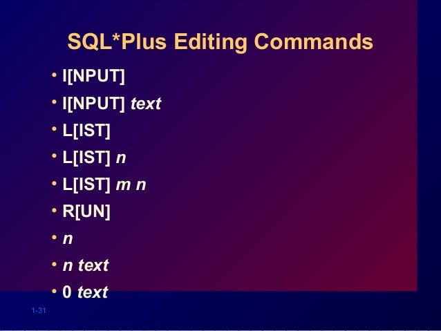 Basic Sql Statements