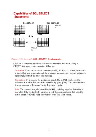 Basic sqlstatements | PDF