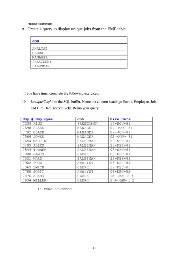 Basic sqlstatements | PDF