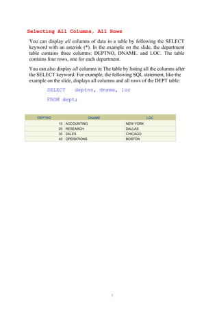 Basic sqlstatements | PDF