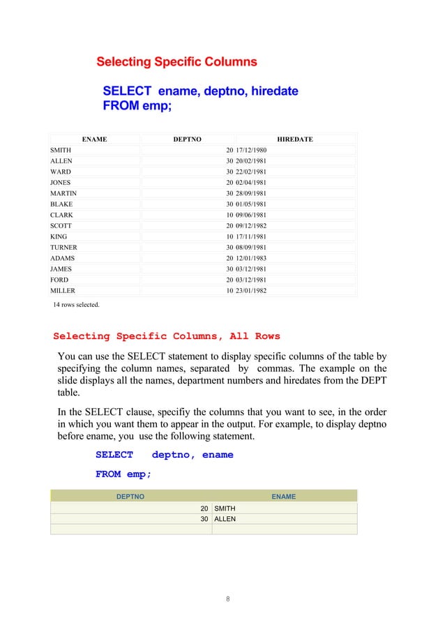 Basic sqlstatements | PDF