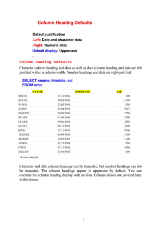 Basic sqlstatements | PDF