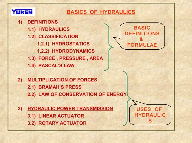 Basics hydraulics | PPT