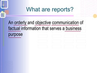 Basics (Reports Writing) | PPT
