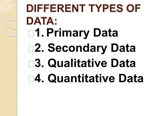 Basics stat ppt-types of data | PPTX | Biological Sciences | Science
