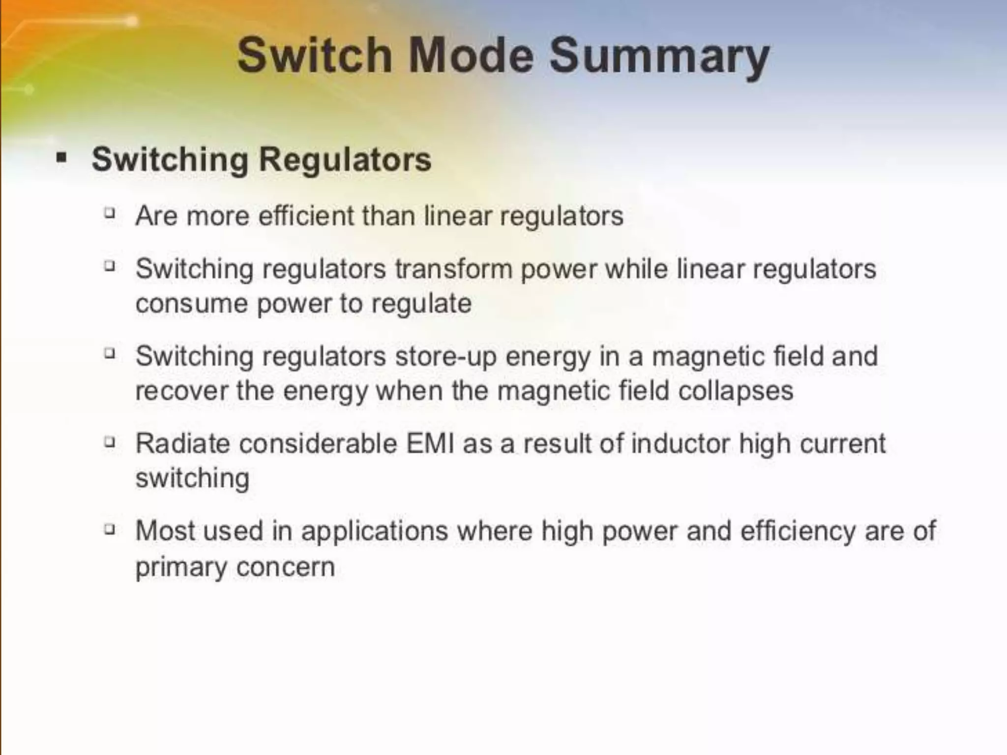 Basics switching regulators | PPTX