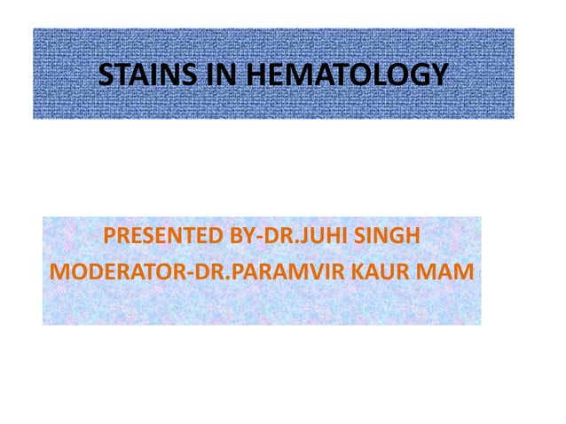 basic staining techniques in hematology.pptx | Blood Disorders ...