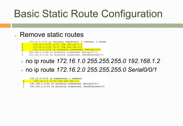 Basic Static Route Configuration | PPT