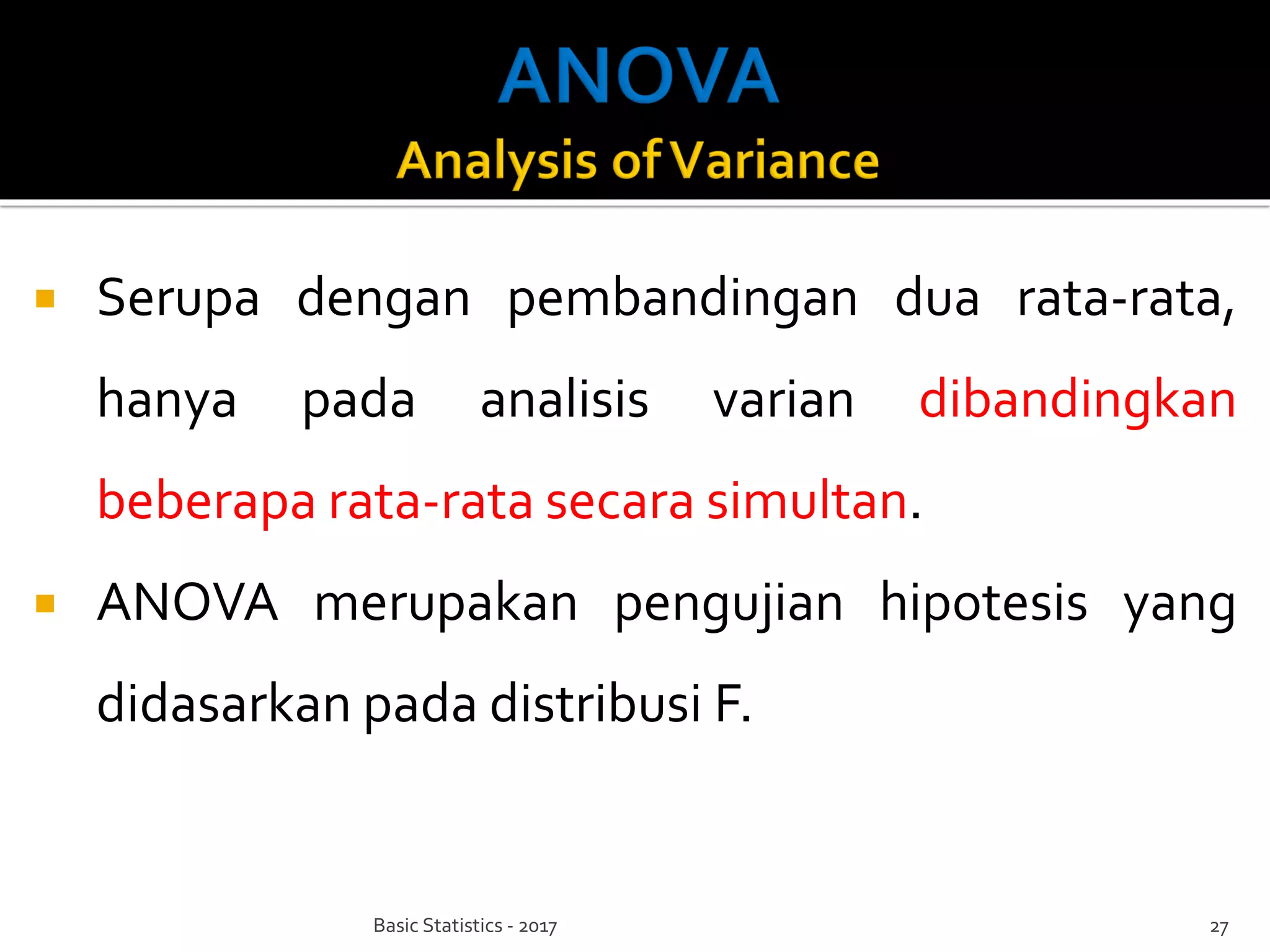Basic statistics 11 - f - test | PPT