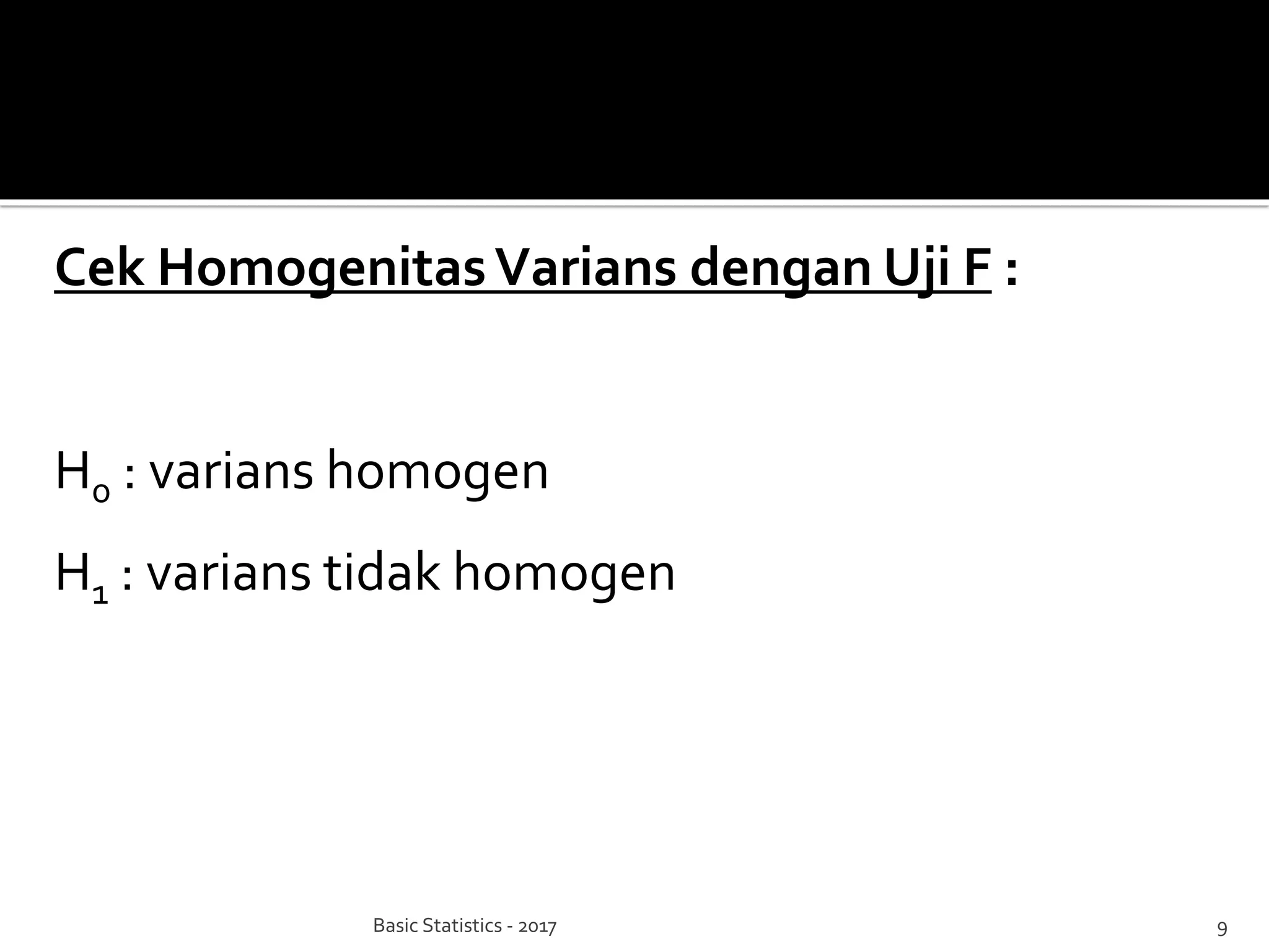 Basic statistics 11 - f - test | PPT