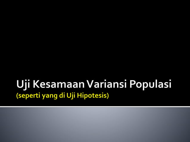 Basic statistics 11 - f - test | PPT