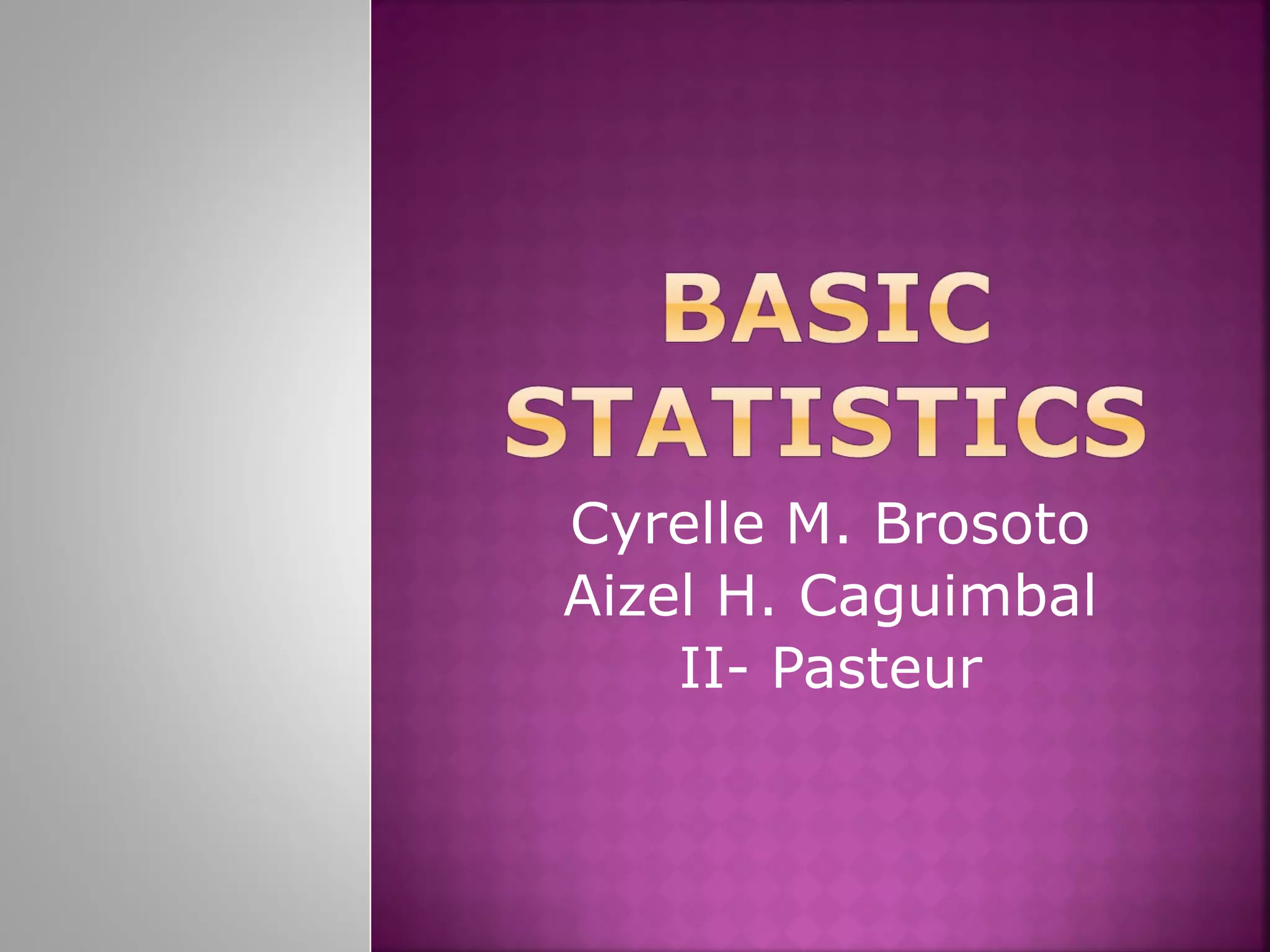 Basic statistics | PPT