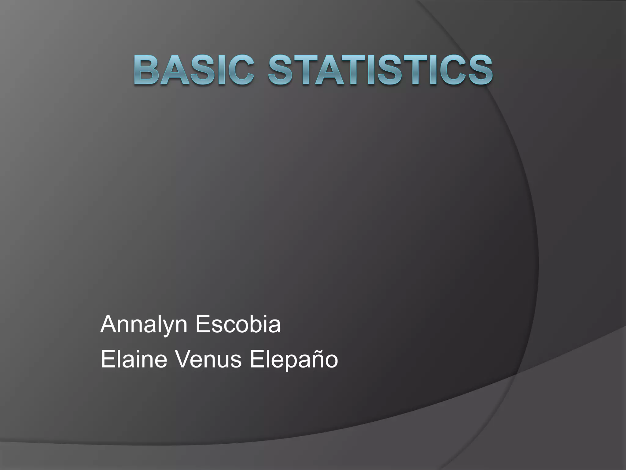 Basic statistics | PPT