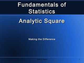 Basic Statistics to start Analytics | PPT