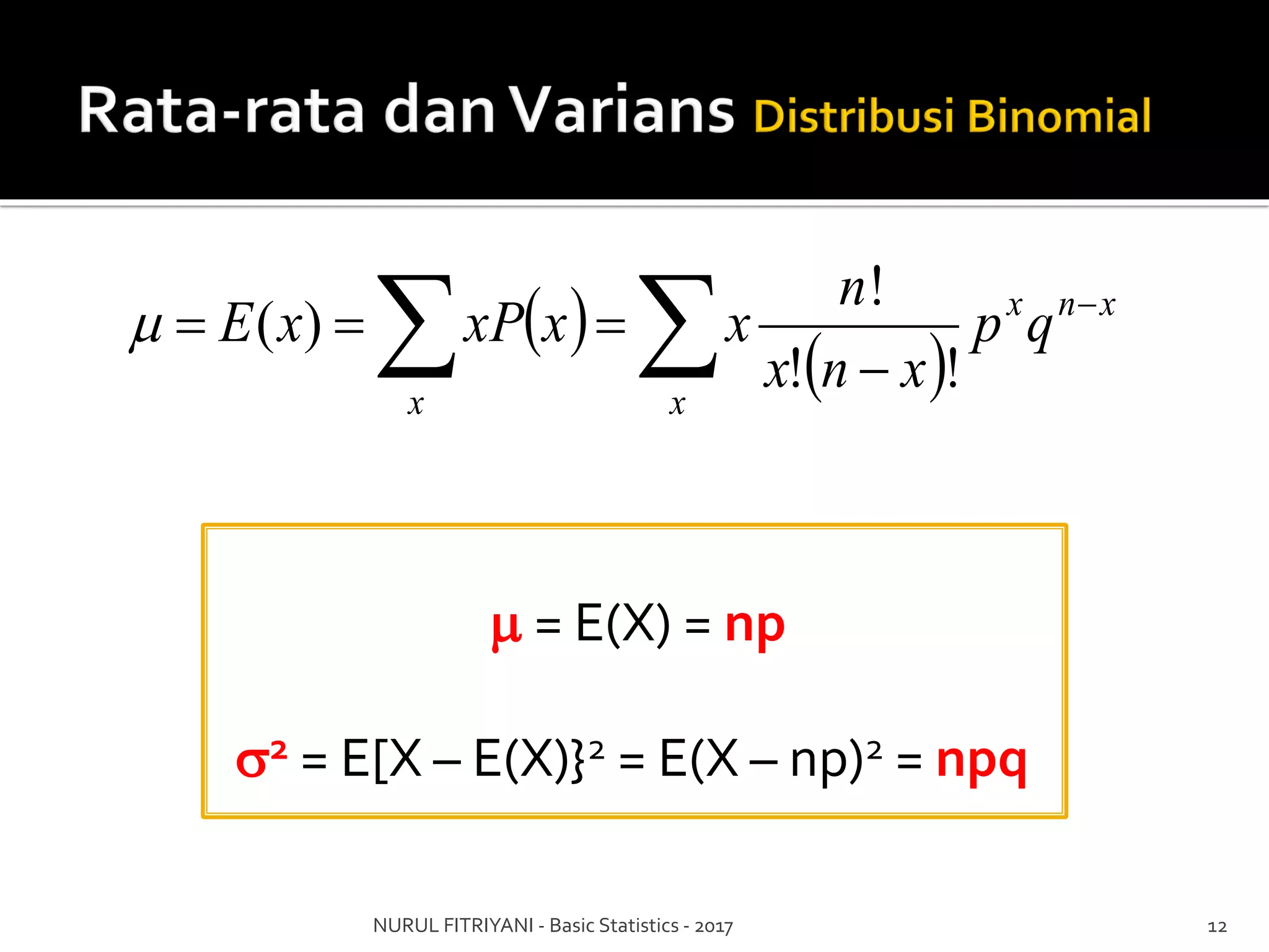 Basic statistics 5 - binomial distribution | PDF