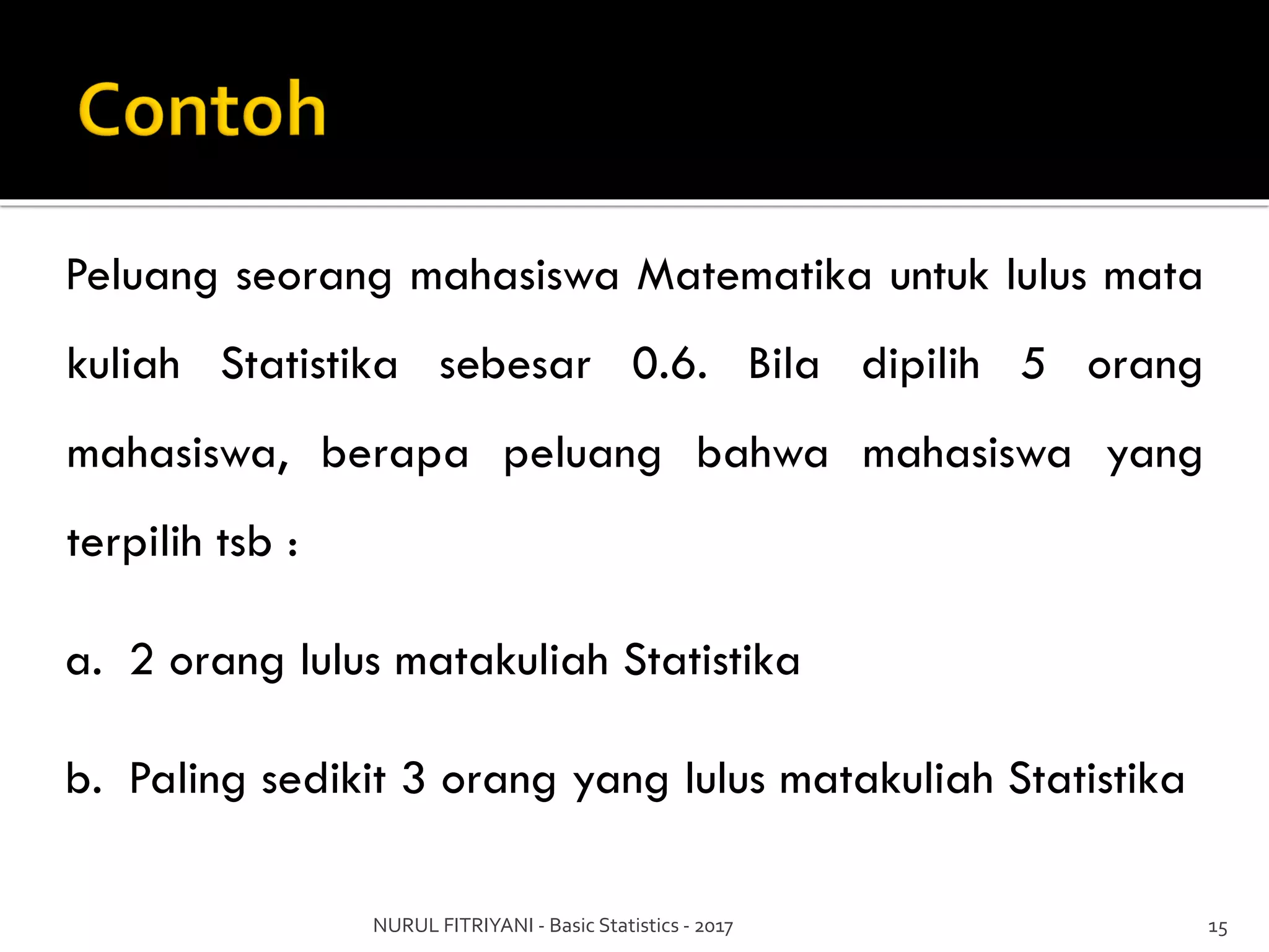 Basic statistics 5 - binomial distribution | PDF