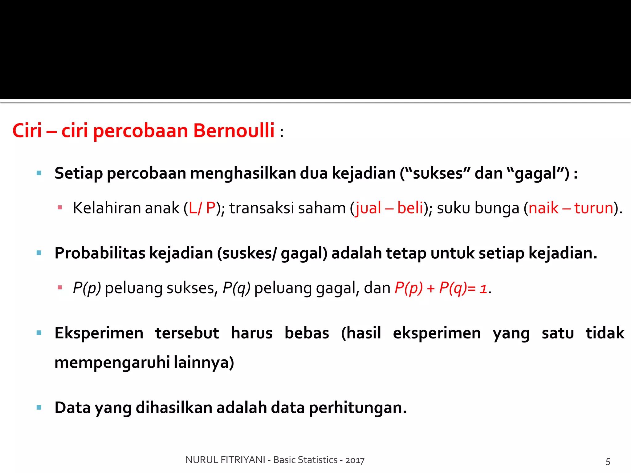 Basic statistics 5 - binomial distribution | PDF