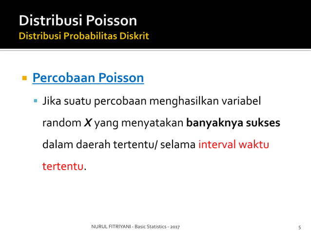 Basic statistics 6 - poisson distribution | PPT