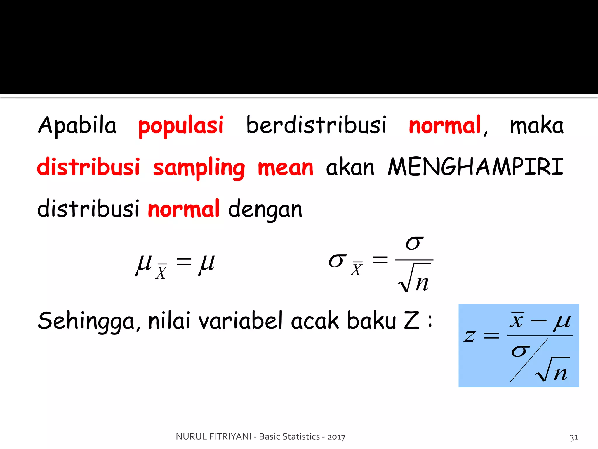 Basic statistics 7 - sampling distribution | PDF