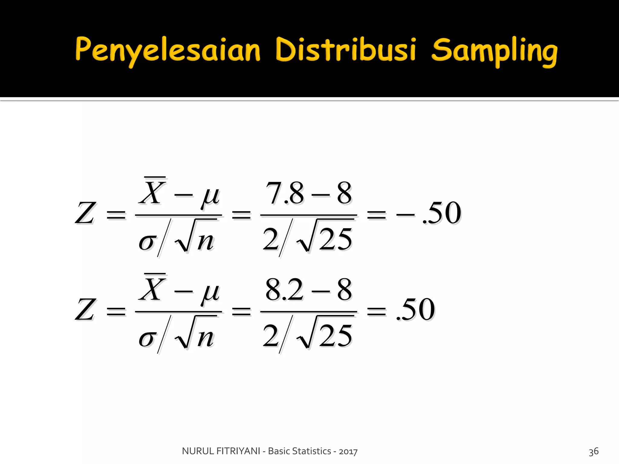 Basic statistics 7 - sampling distribution | PDF