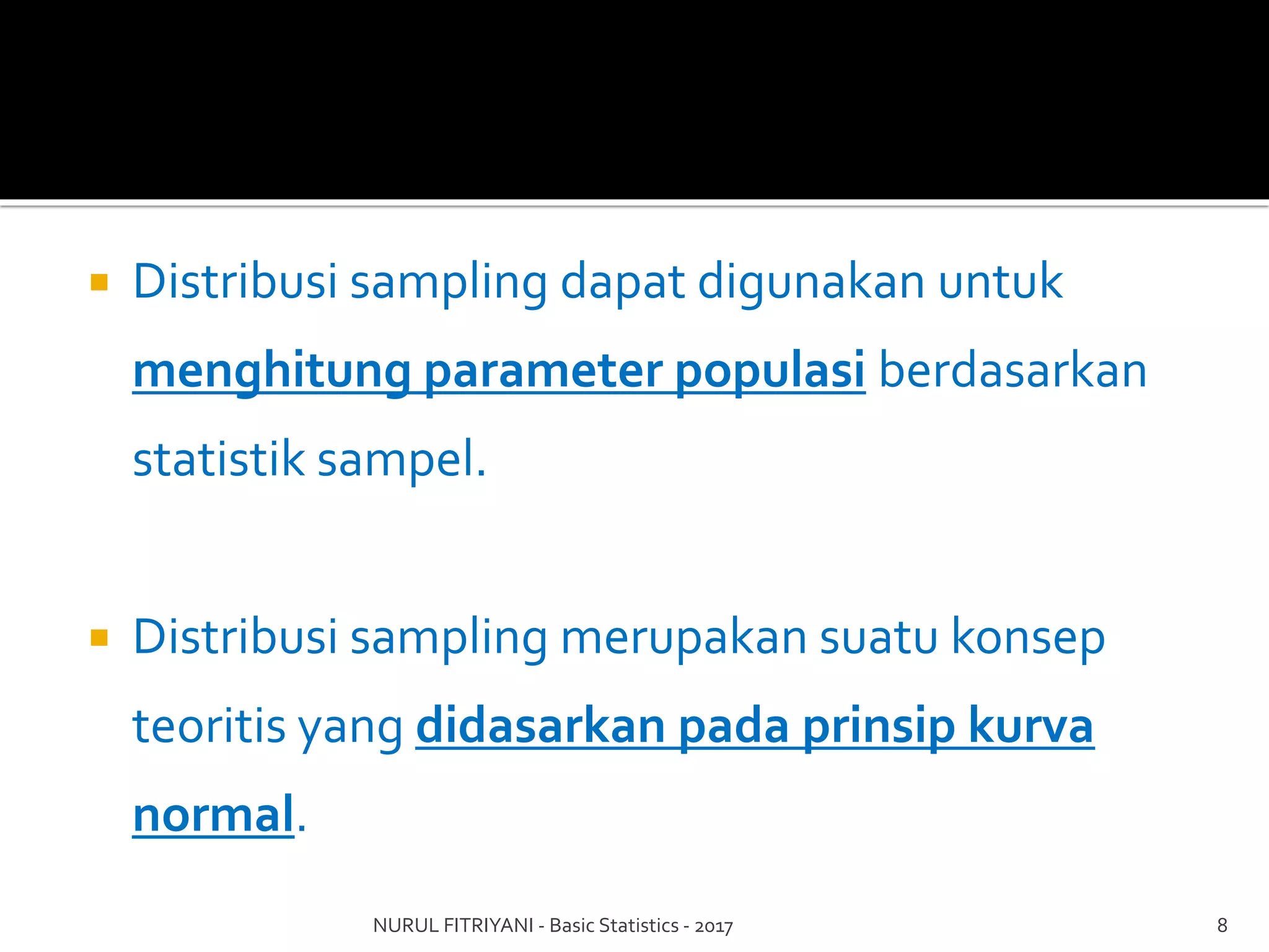 Basic statistics 7 - sampling distribution | PDF