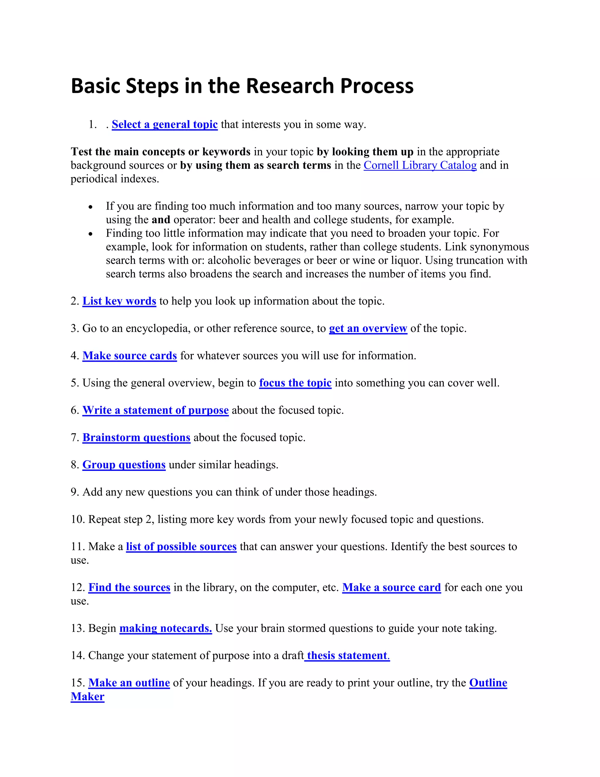 Basic steps in the research process | DOCX