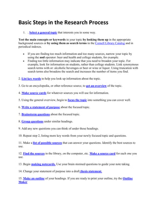 Basic steps in the research process | DOCX