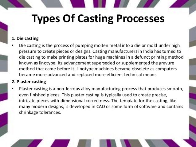 6 Types Of Casting Processes | PPT